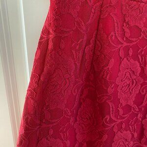 Davis | Dresses | Vintage Red Rose Satin Offtheshoulder Dress Size ...
